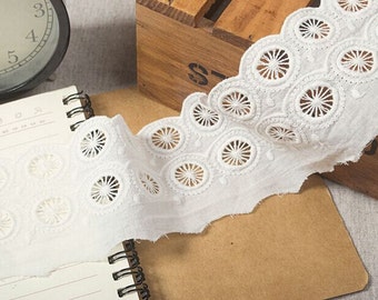 Cotton lace fabric | Etsy