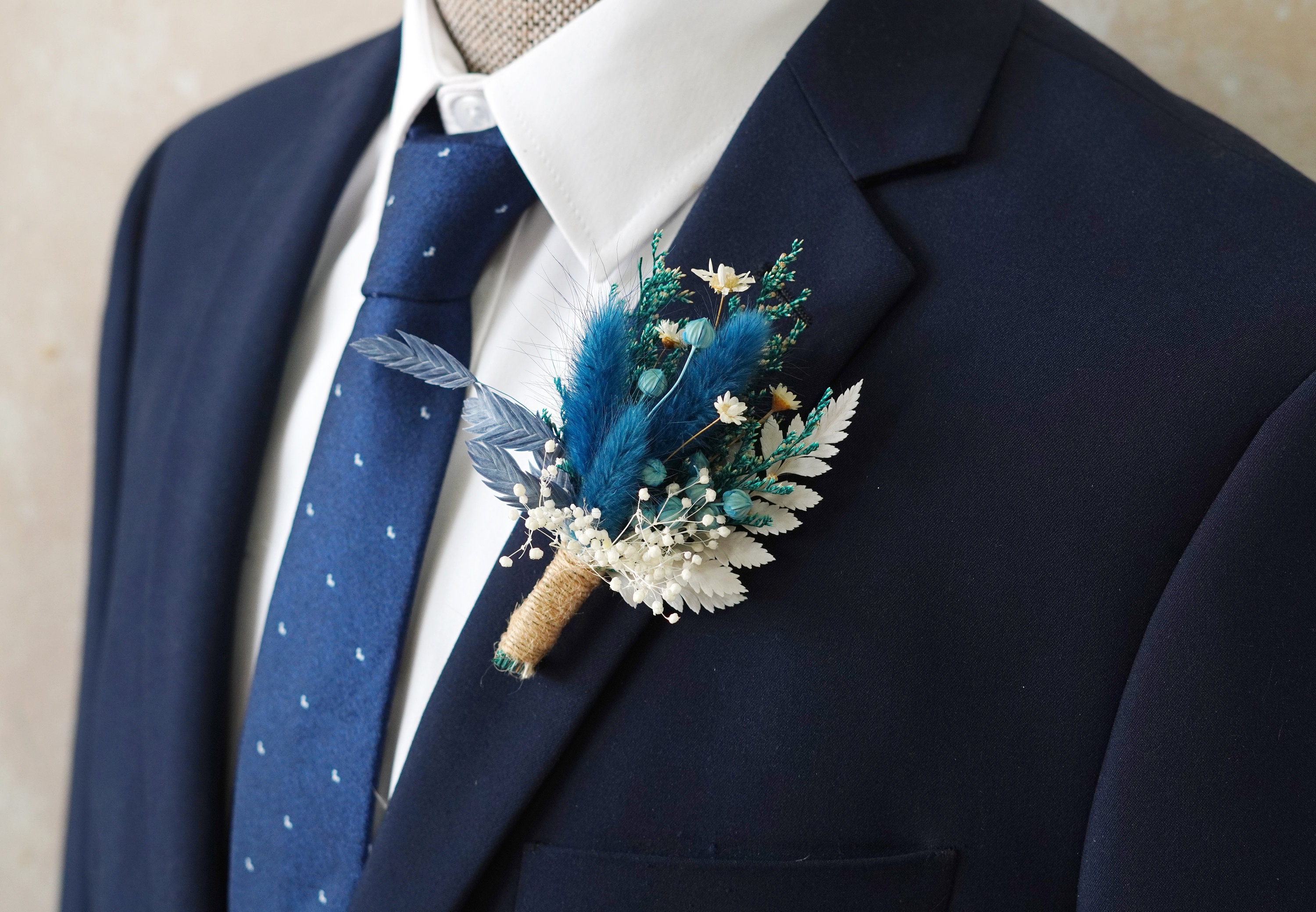 Dusty Blue Boutonniere,wedding Boutonnieres Groom,baby Blue Buttonhole ...