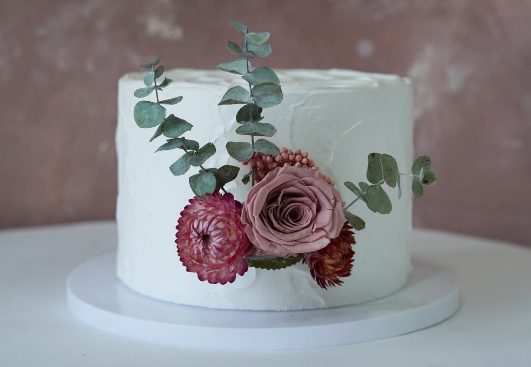 Pink Dried Flower Cake Topper-pink Cake Topper-birthday Cake Topper ...