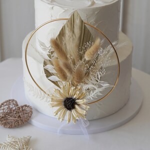 Wreath Cake Topper - Boho Dried Flower Cake Topper-party Cake Topper ...