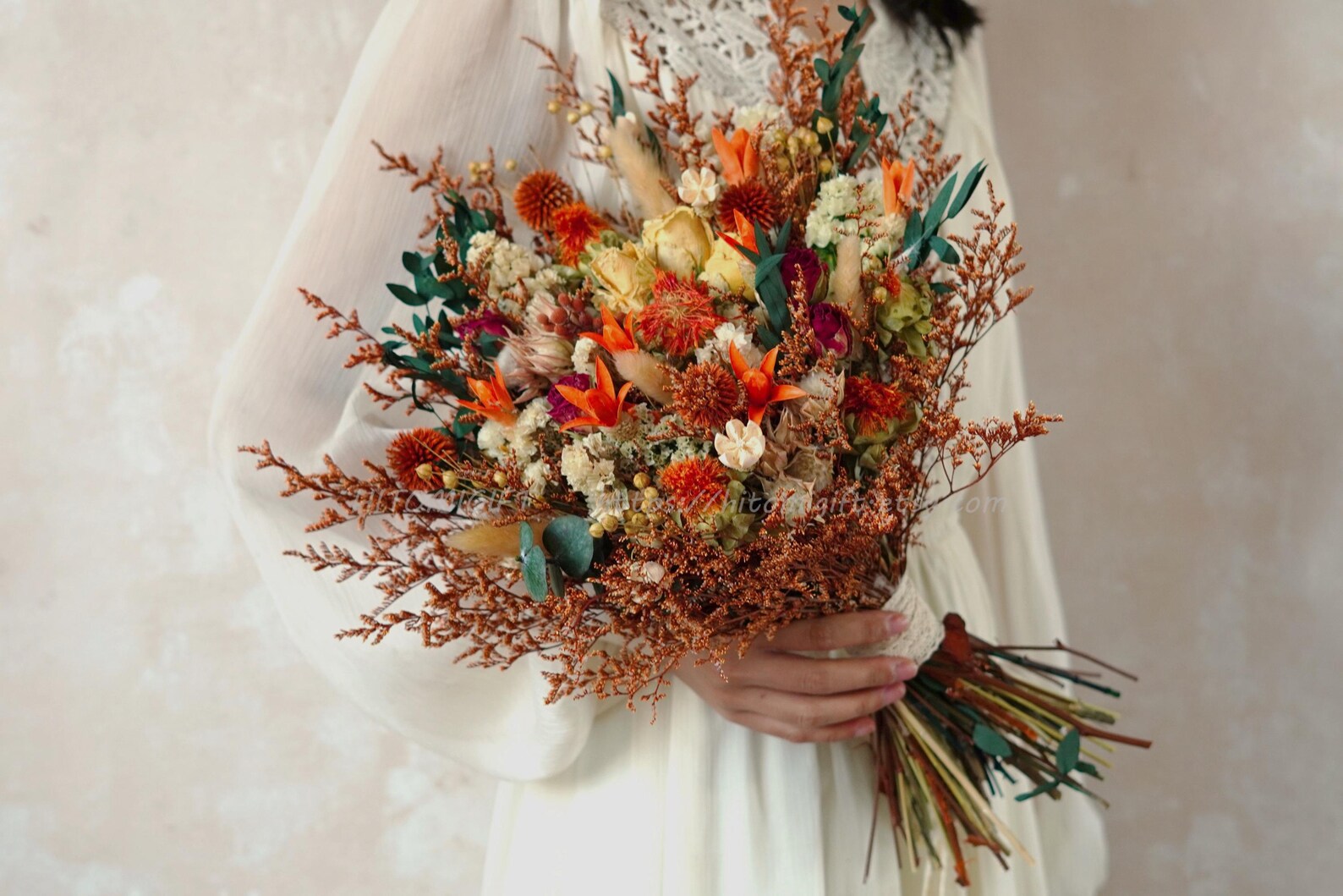 Rust Bridal Bouquet,burnt Orange Wedding Bouquet,bridal Bouquet ...