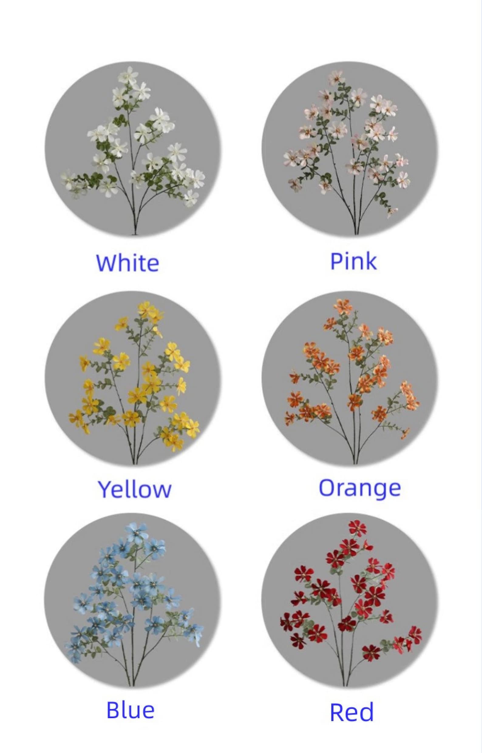 Realistic Wildflowers, Blue Realistic Flowers, Floral Home Decor ...