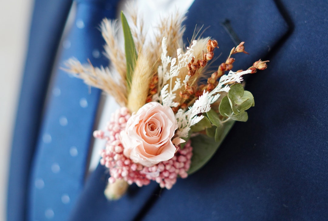 Blush Rose Boutonniere,man Autumn Wedding,blush Wedding Boutonniere ...