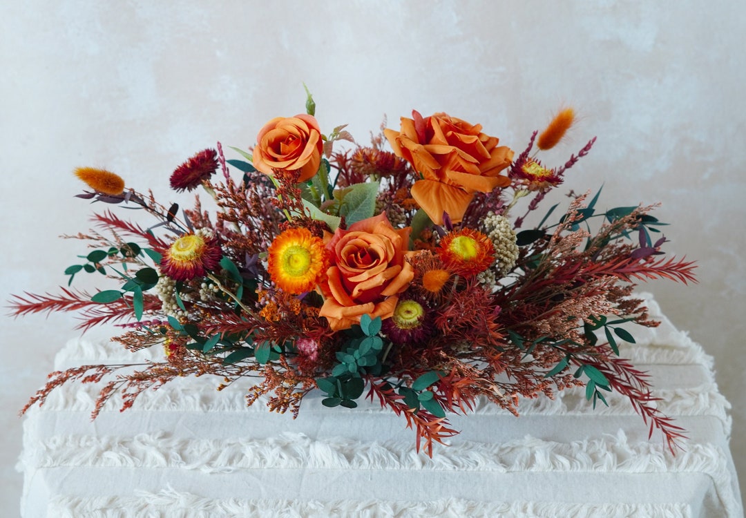 Burnt Orange Wedding Table Centerpieces,wedding Floral Arrangements ...