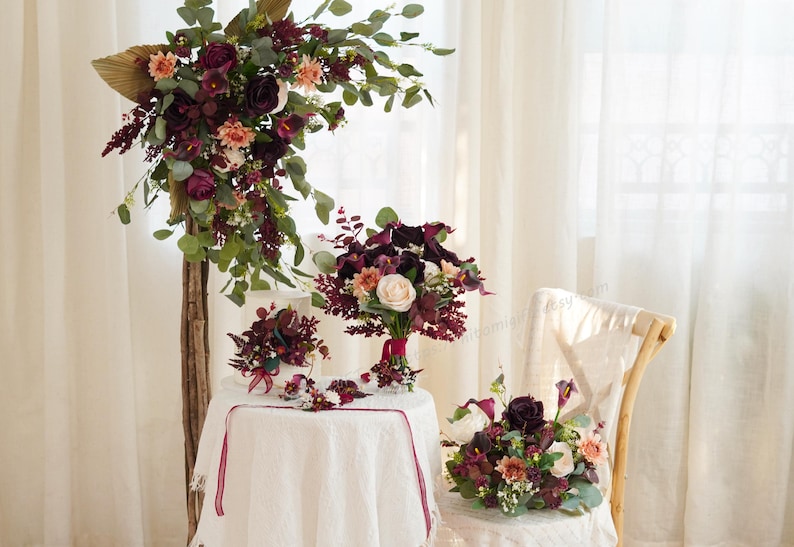 Dark Purple Calla Lily Archflowers,boho Wedding Arch Flower,silk Flower ...