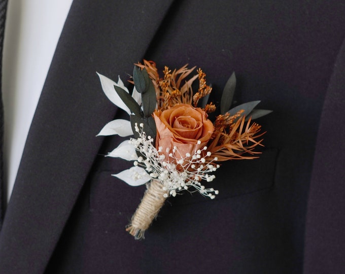 Burgundy Wedding/wine Red Rose Boutonniere/bridegroom Boutonniere ...