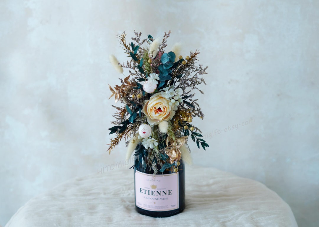 Bottle Bouquet,wine Bottle Bouquet,flower Arrangement for Wine Bottle ...