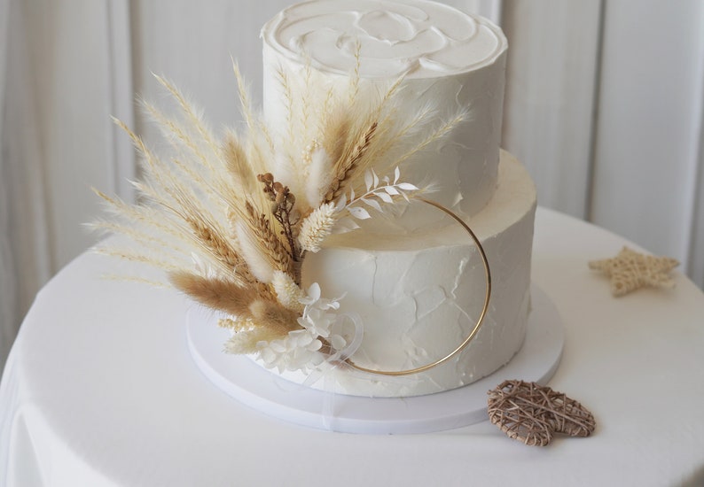 Wreath Cake Topper Boho Dried Flower Cake Topper-party Cake - Etsy UK