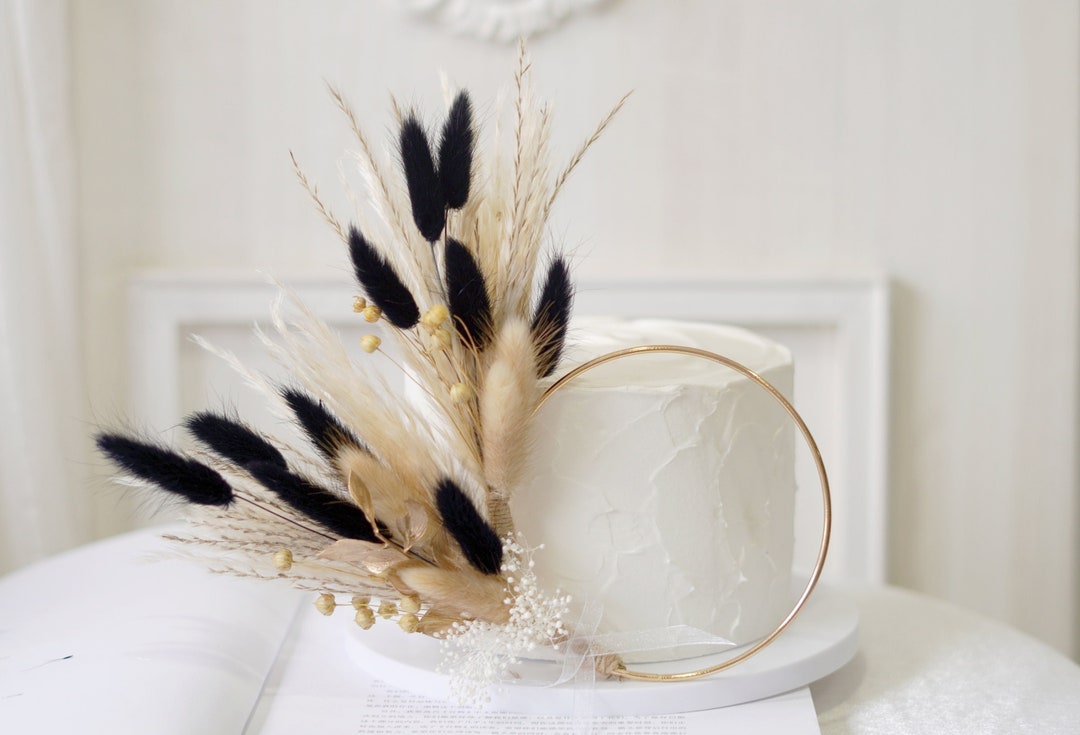Wreath Cake Topper - Dried Flower Cake Topper-party Cake Topper-flower ...