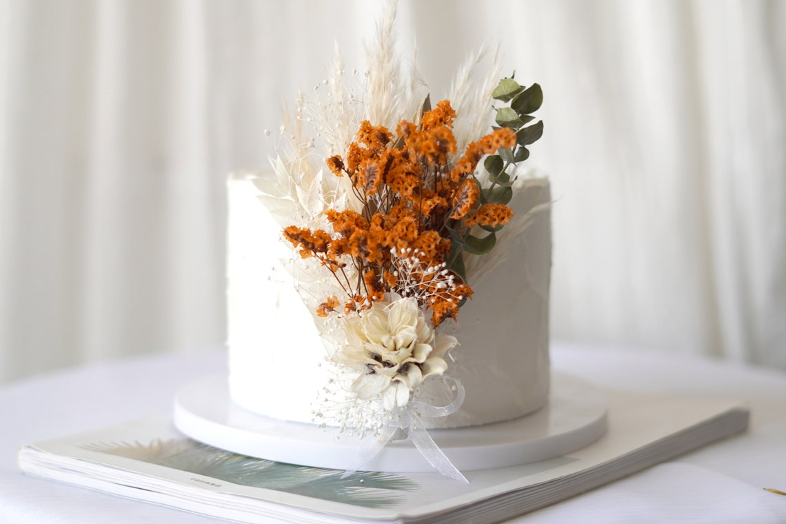 Cake Topper Dried Flower Cake Topper-party Cake - Etsy