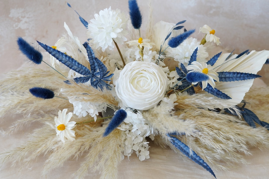 Navy Blue Table Center Flower,wedding Table Centerpiece,wedding Table ...