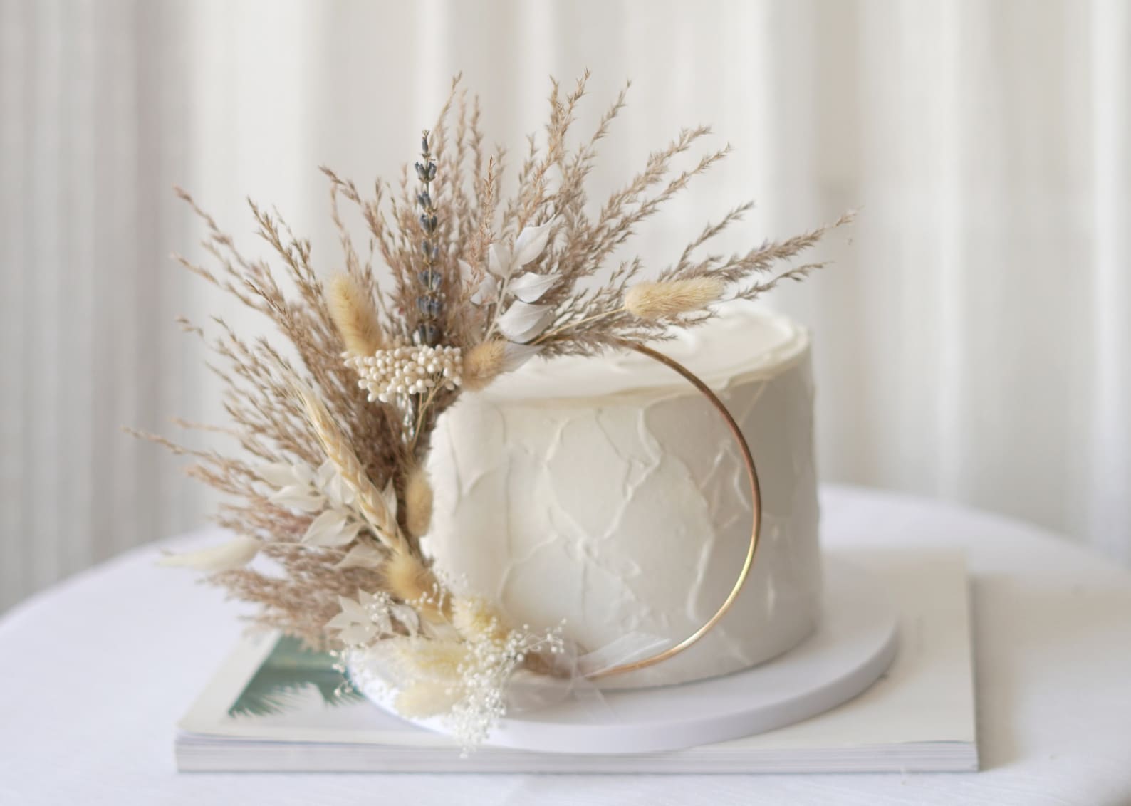 Wreath Cake Topper Boho Dried Flower Cake Topper-party Cake Topper ...