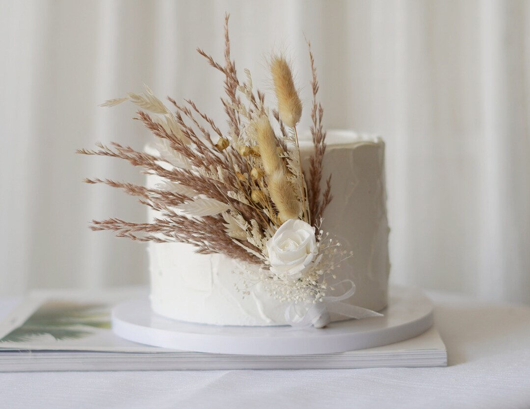 Cake Topper - Dried Flower Cake Topper-party Cake Topper-flower Cake ...