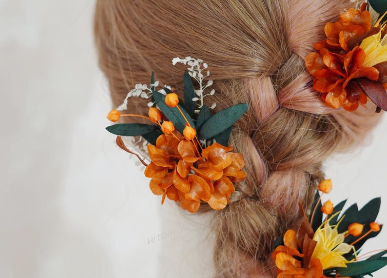 Burnt Orange Hair Clip/terracotta Hair Clip/autumn Wedding/wedding ...