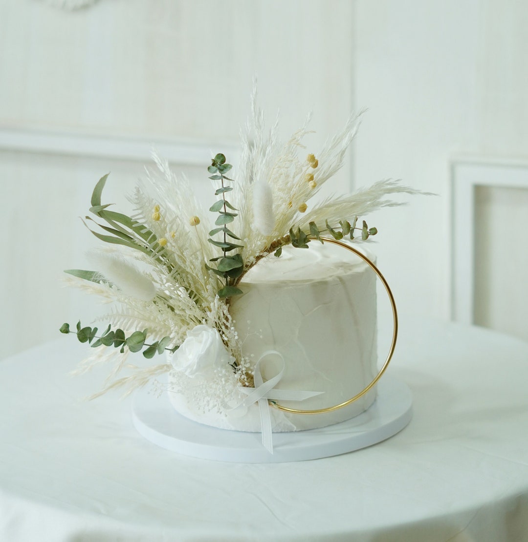 Wreath Cake Topper-dried Flower Cake Decoration-party Cake Topper ...