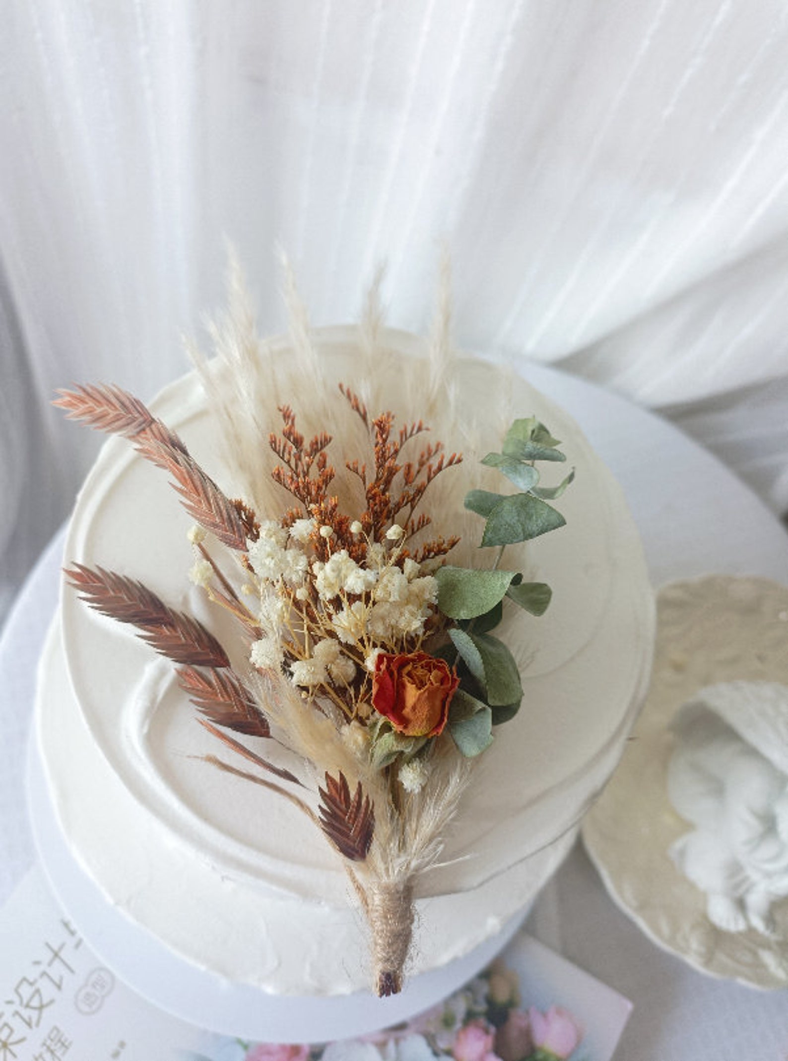 Cake Topper Dried Flower Cake Topper-party Cake - Etsy