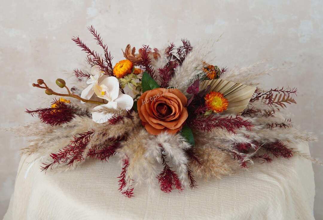Silk Wedding Table Flowers,rust Wedding Table Flowers,terracotta Table ...