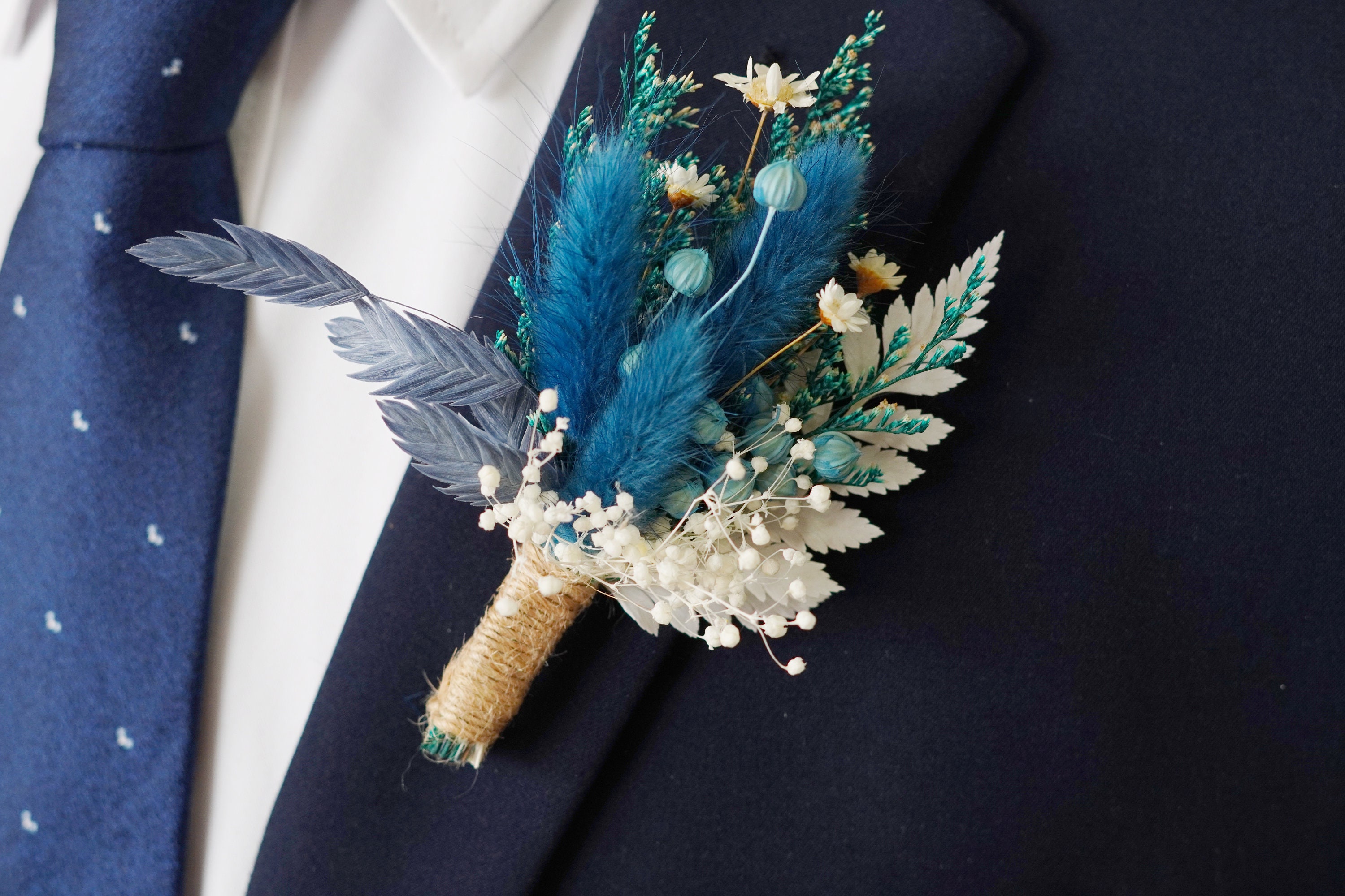 Dusty Blue Boutonniere,wedding Boutonnieres Groom,baby Blue Buttonhole ...