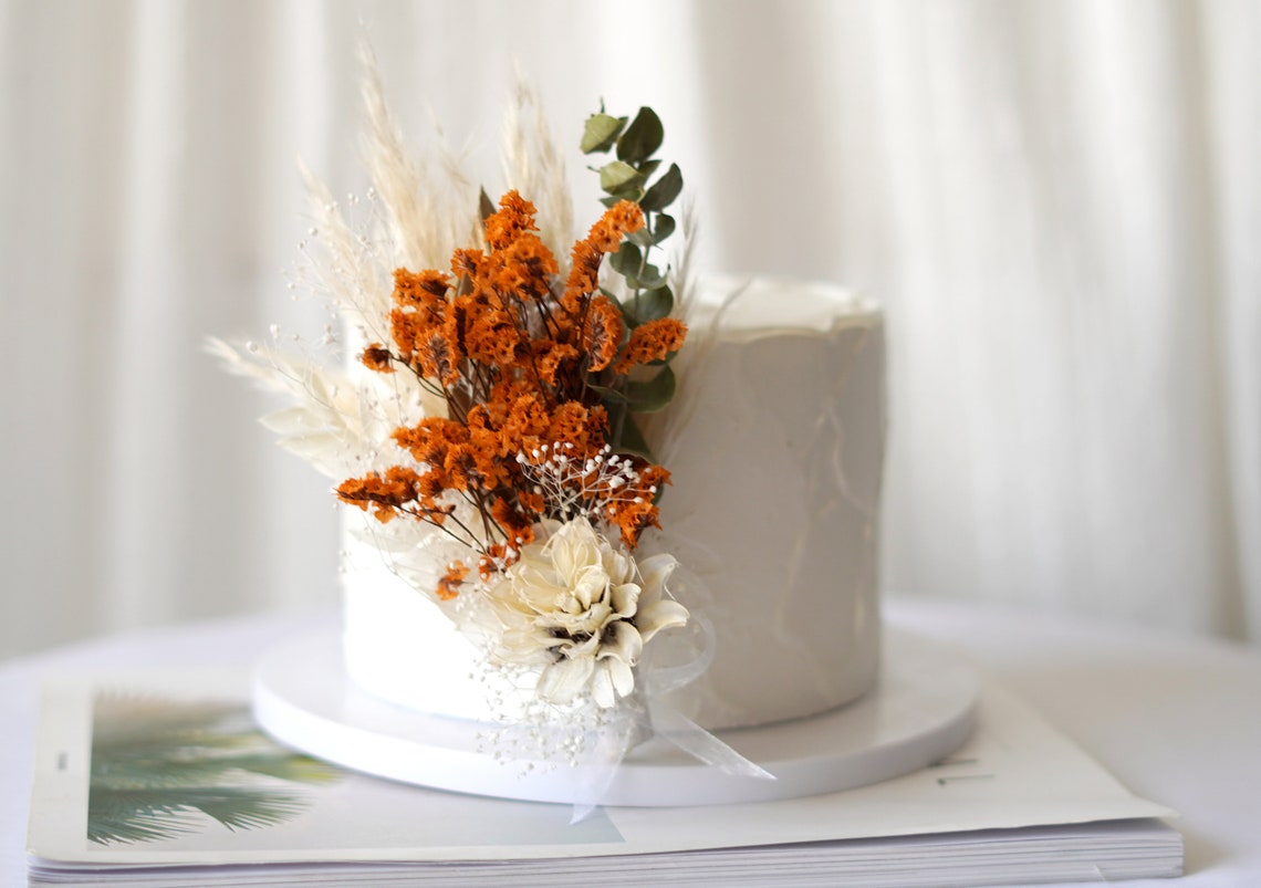 Cake Topper Dried Flower Cake Topper-party Cake - Etsy