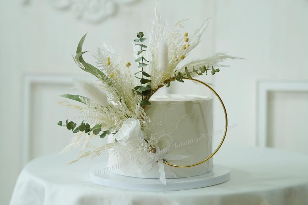 Wreath Cake Topper-dried Flower Cake Decoration-party Cake Topper ...