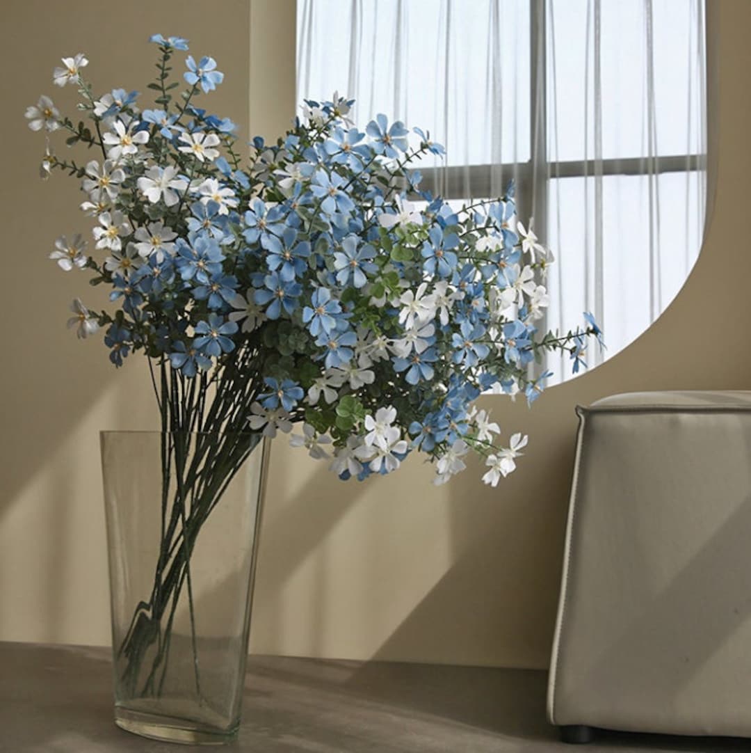 Realistic Wildflowers, Blue Realistic Flowers, Floral Home Decor ...
