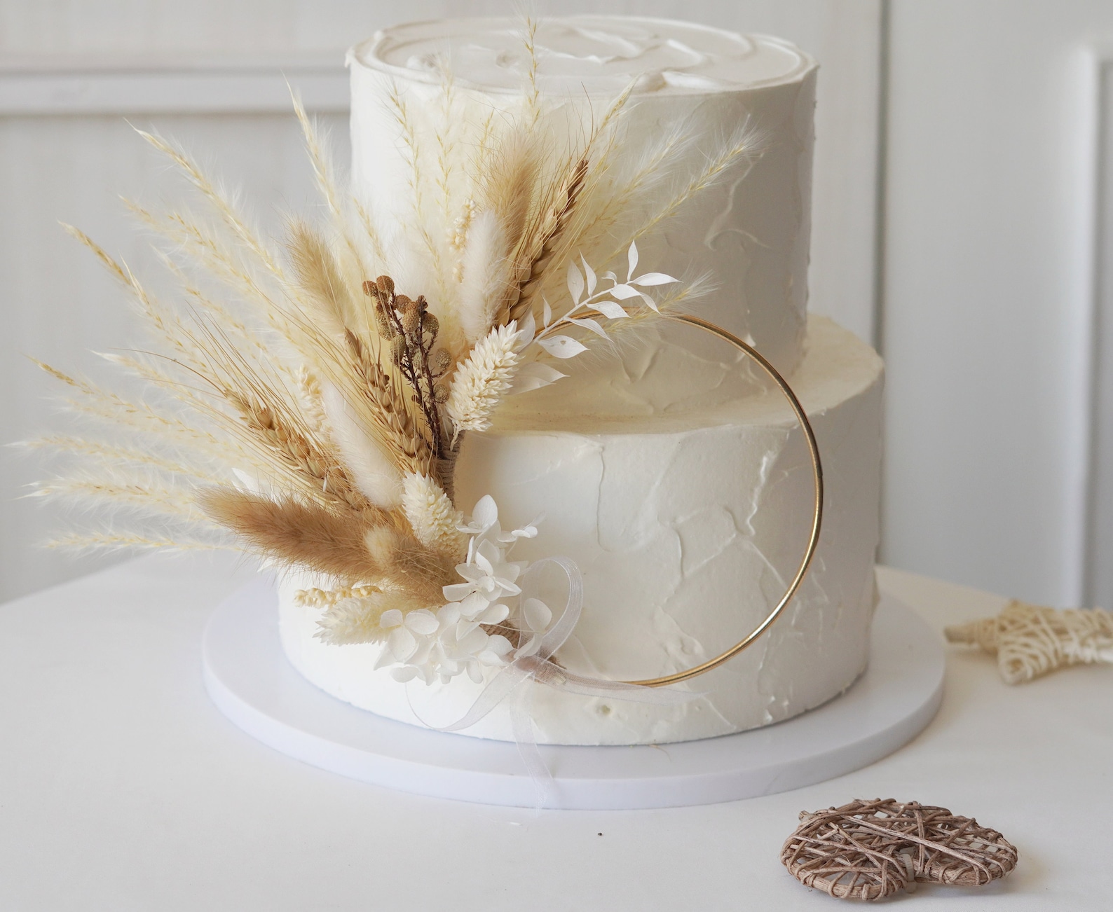 Wreath Cake Topper Boho Dried Flower Cake Topper-party Cake Topper ...
