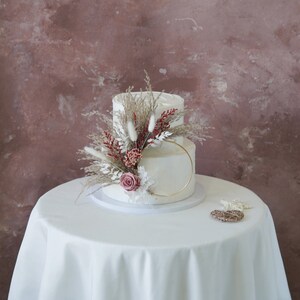 Pink Wreath Cake Topper Pink Rose Flower Cake Topper-party Cake Topper ...