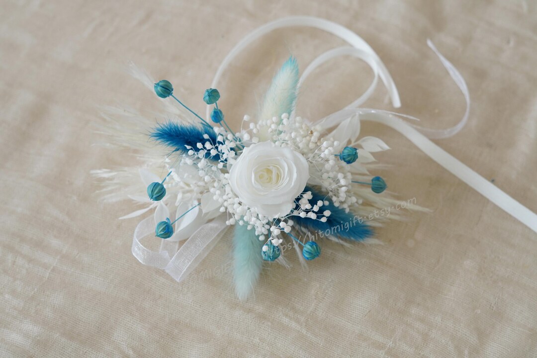 Blue Accessories Set,light Blue Wedding Flower Corsage,lady Corsage ...