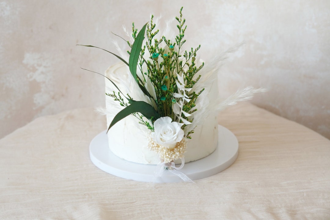 Green Cake Topper - Wedding Cake Topper - Flower Cake Topper - Cake ...