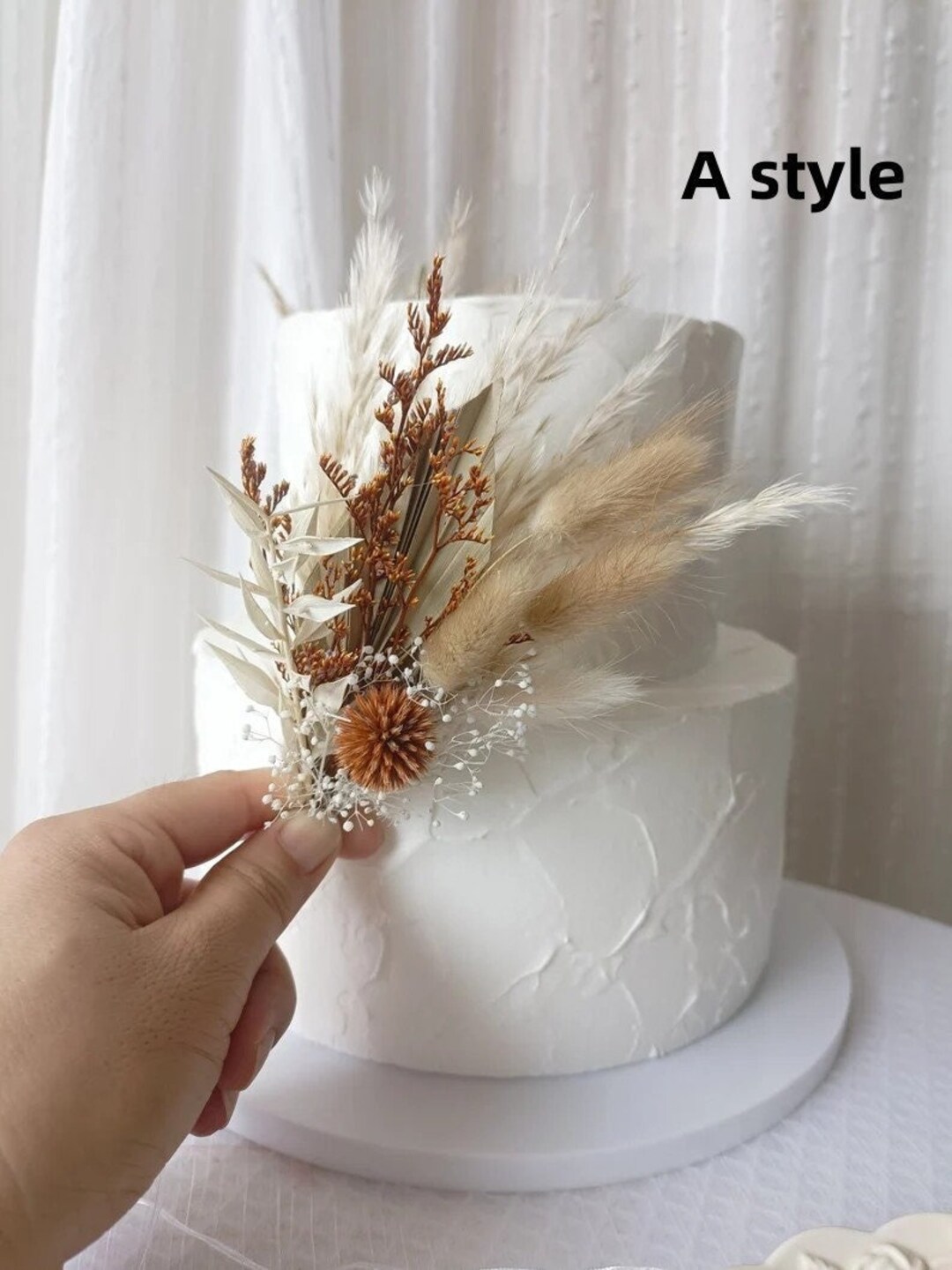 Cake Topper - Dried Flower Cake Topper-party Cake Topper-flower Cake ...