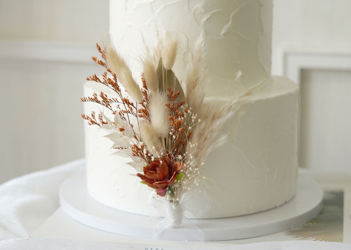 Cake Topper Dried Flower Cake Topper-party Cake - Etsy