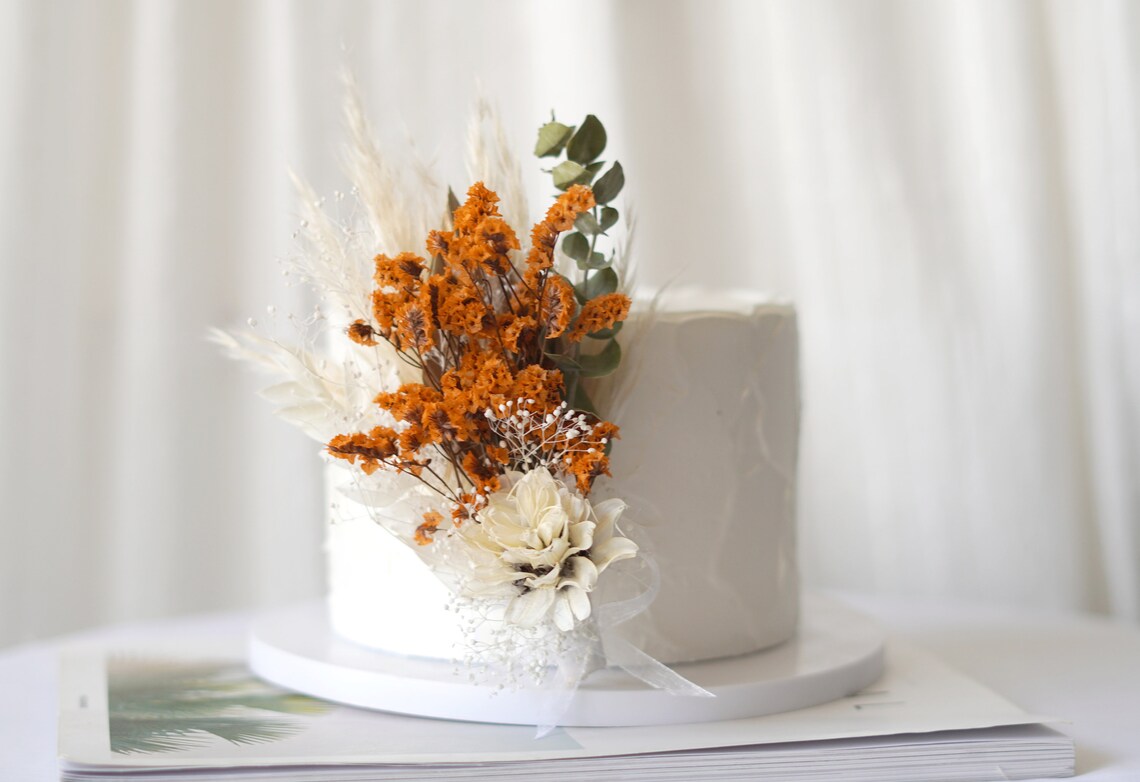 Cake Topper Dried Flower Cake Topper-party Cake - Etsy