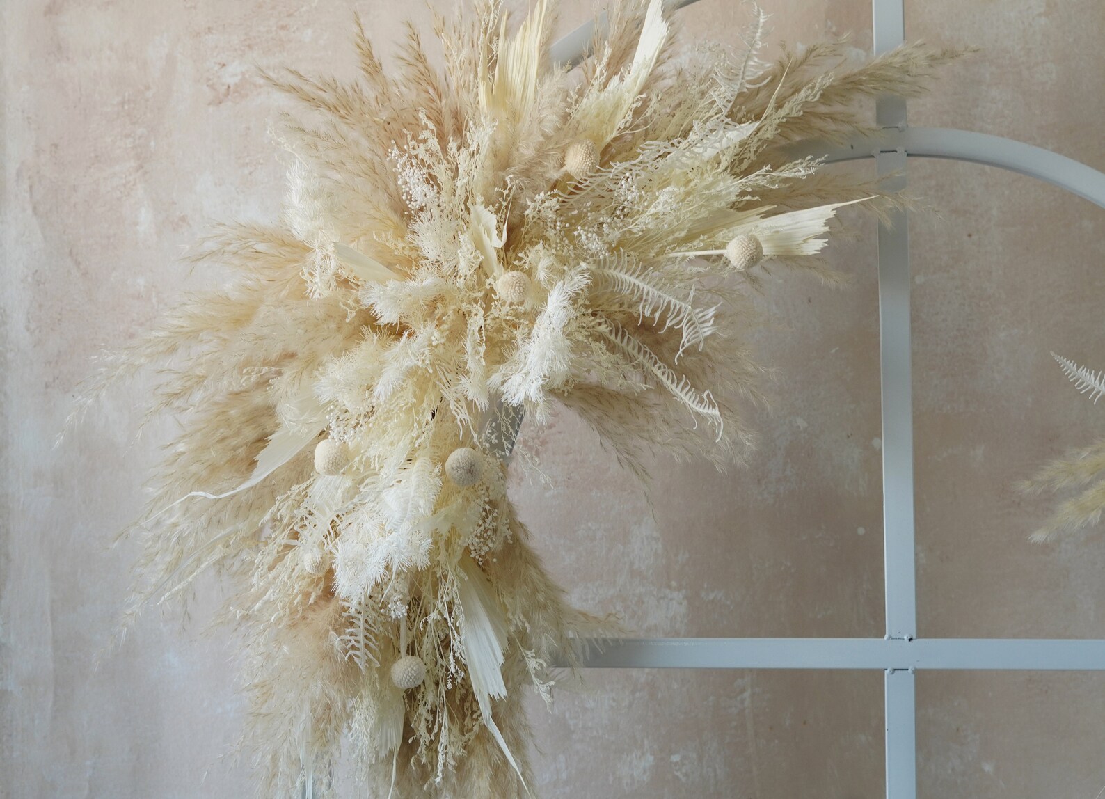 Cream Wedding Background,wedding Arch Decorations,dried Flower Arch ...