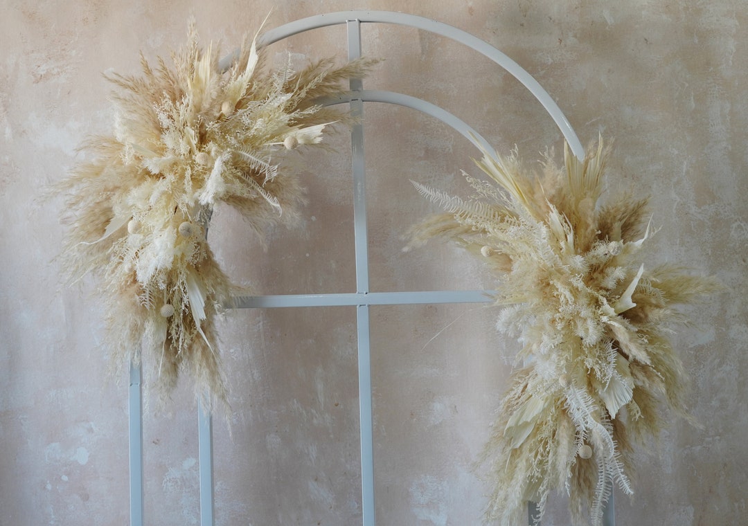 Cream Wedding Background,wedding Arch Decorations,dried Flower Arch ...