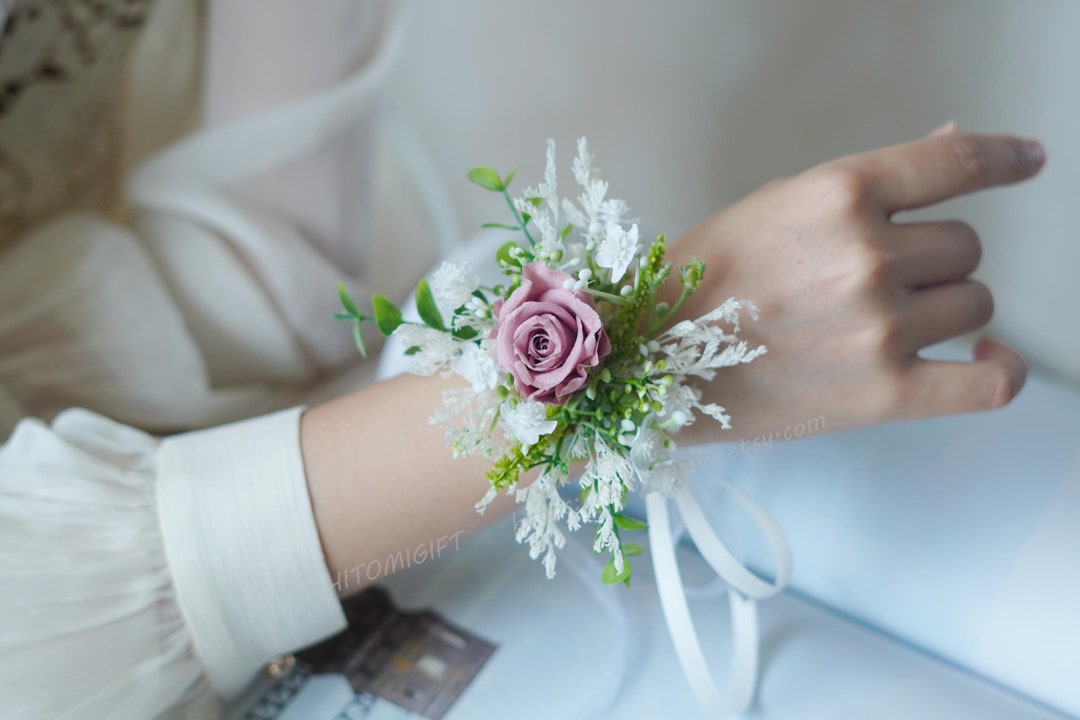 Green Wrist Corsage/corsages/wedding Corsages/dry Flower Corsages ...