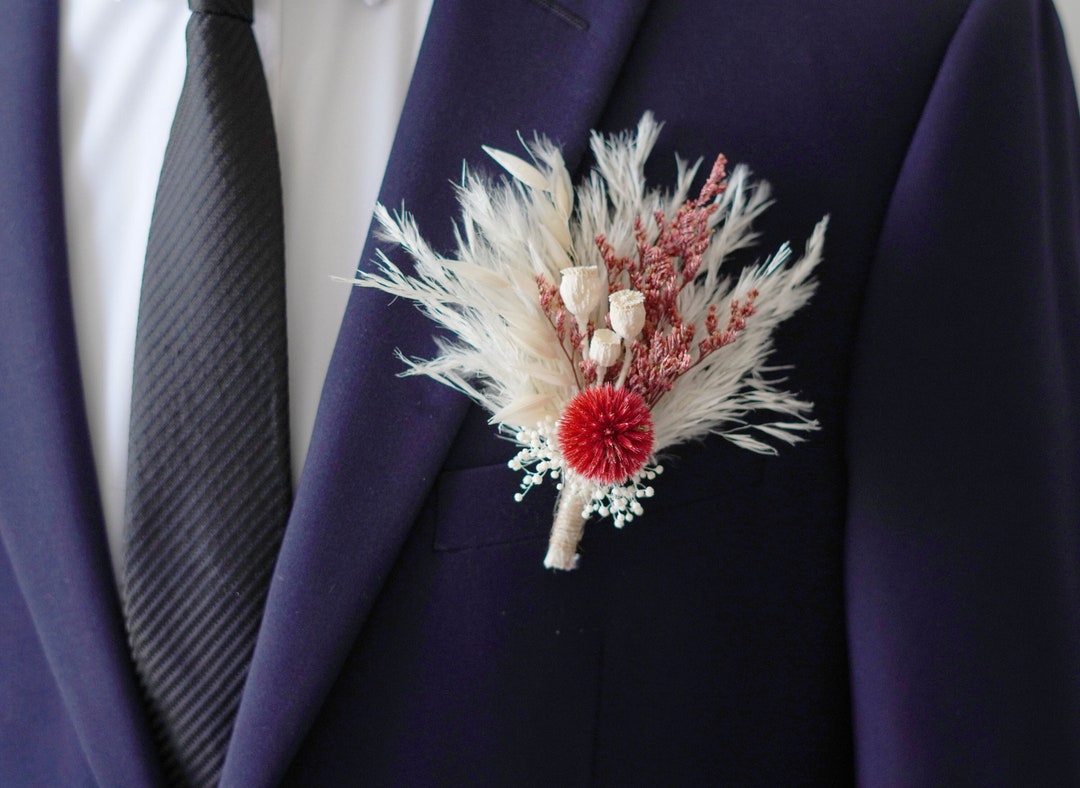 Boutonniere/mini Dried Flower Bouquet/boutonniere/pampas Grass ...