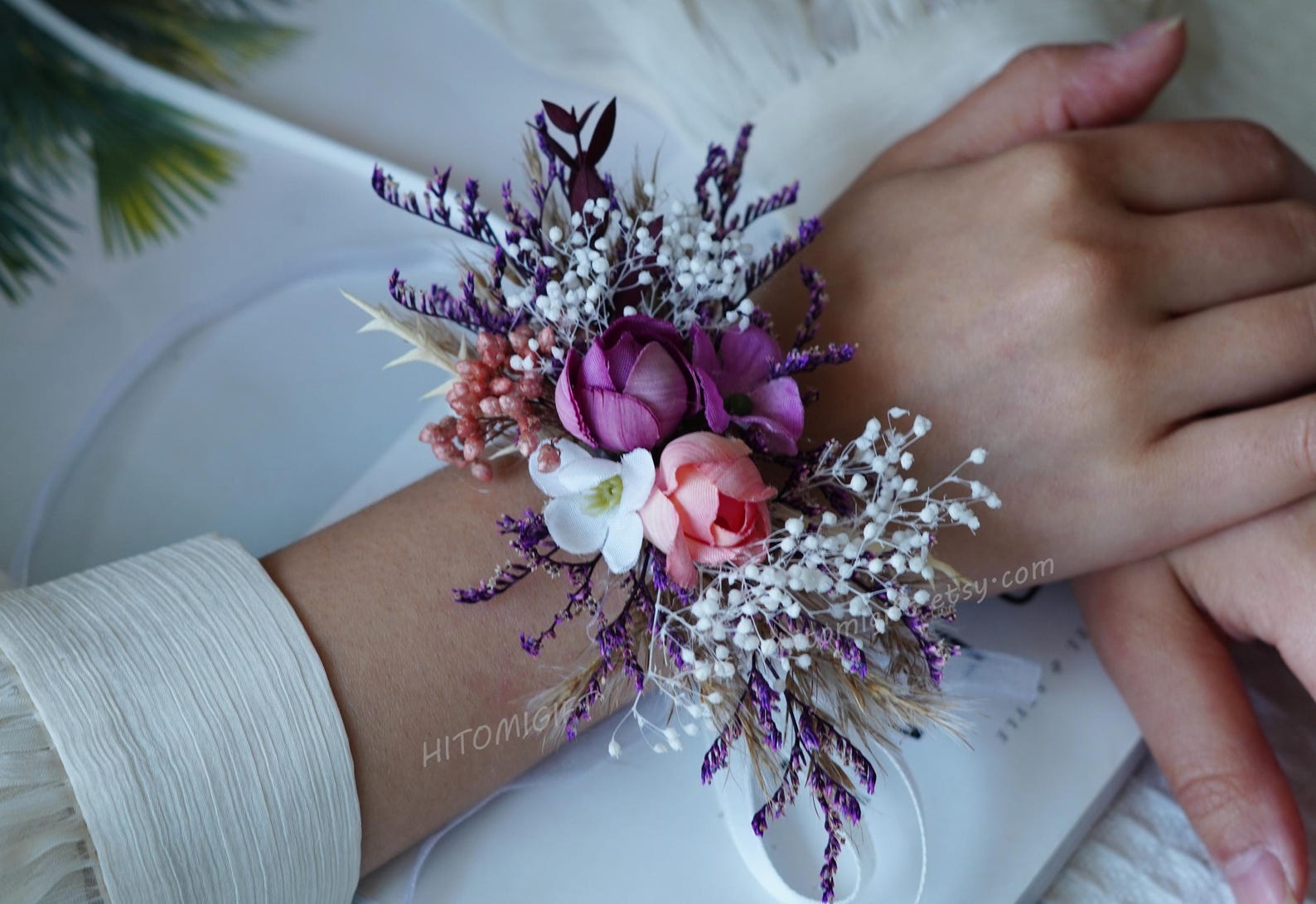 Wrist Corsage/corsage/wedding Corsage/dried Flower Corsage/lady Corsage ...