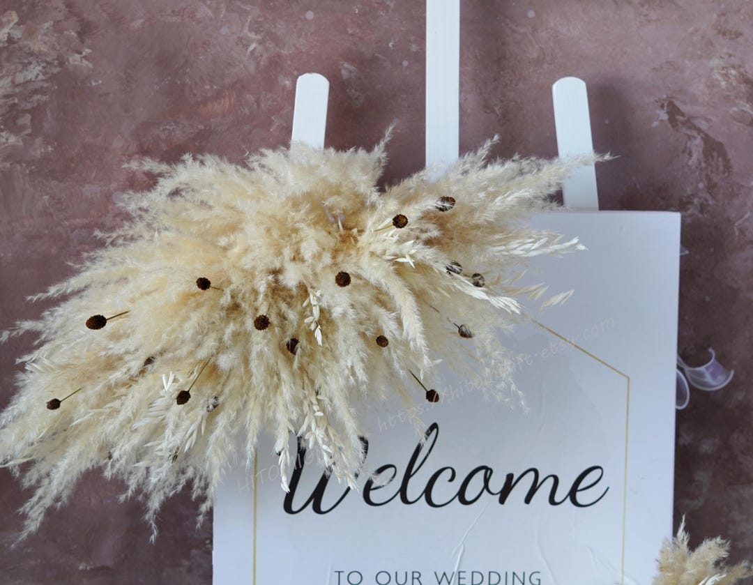 Boho Wedding Arrangement,welcome Sign,wedding Sign Flower,pampas Grass ...