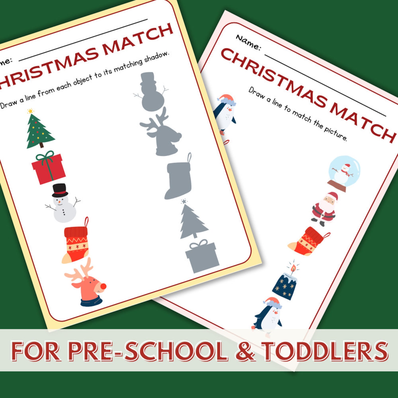 Christmas Matching Game Printables - Holiday Matching Game for Kids ...