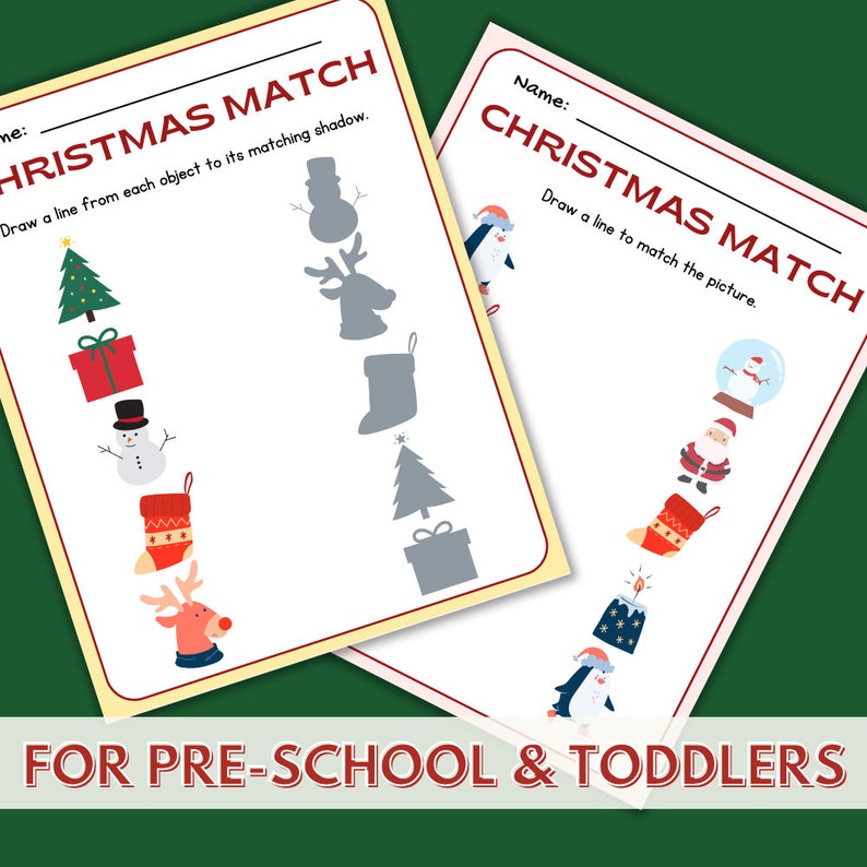 Christmas Matching Game Printables - Holiday Matching Game for Kids ...