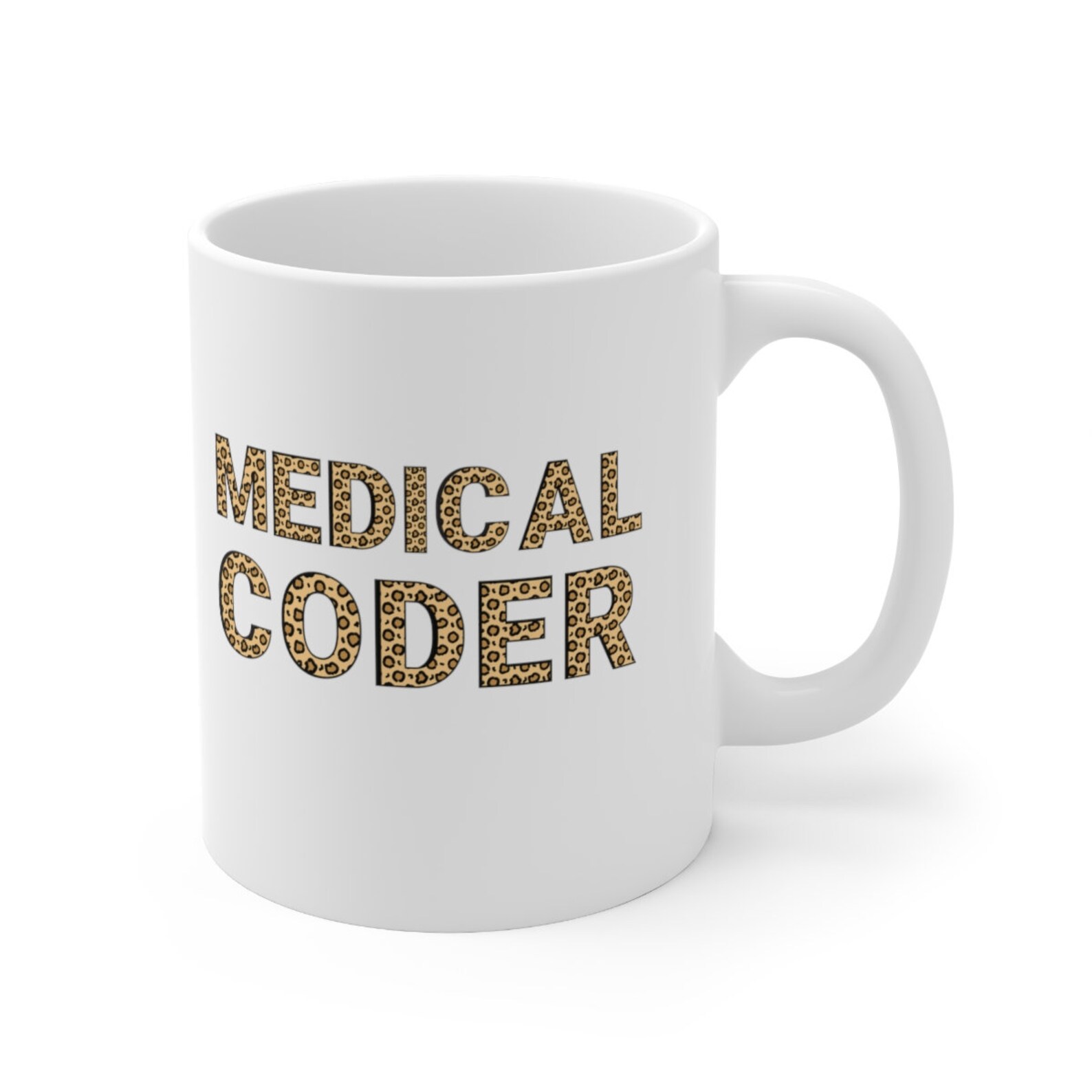 Medical Coder Coffee Cup Mug, Cheetah Print Mug, Leopard Print Coffee ...