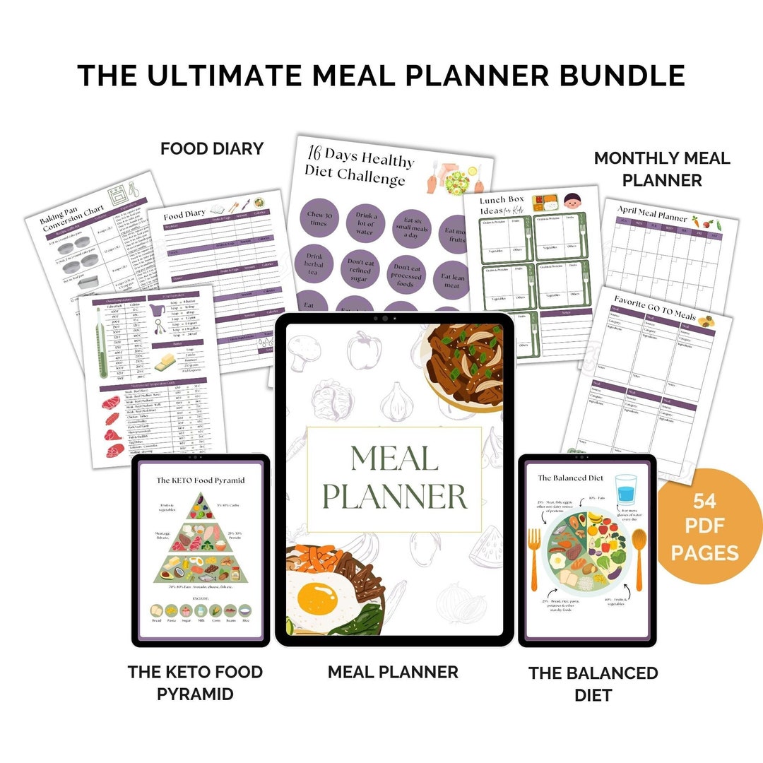 Meal Plan, Meal Planner, Meal Prep, Meal Plan Tracker, Meal Prep, Meal ...