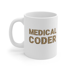 Medical Coder Coffee Cup Mug, Cheetah Print Mug, Leopard Print Coffee ...