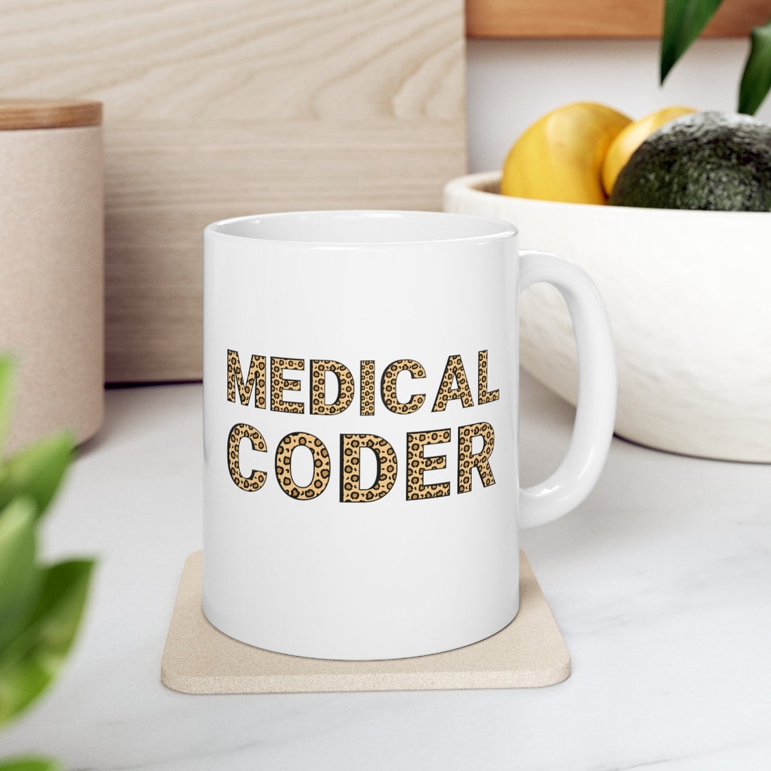 Medical Coder Coffee Cup Mug, Cheetah Print Mug, Leopard Print Coffee ...