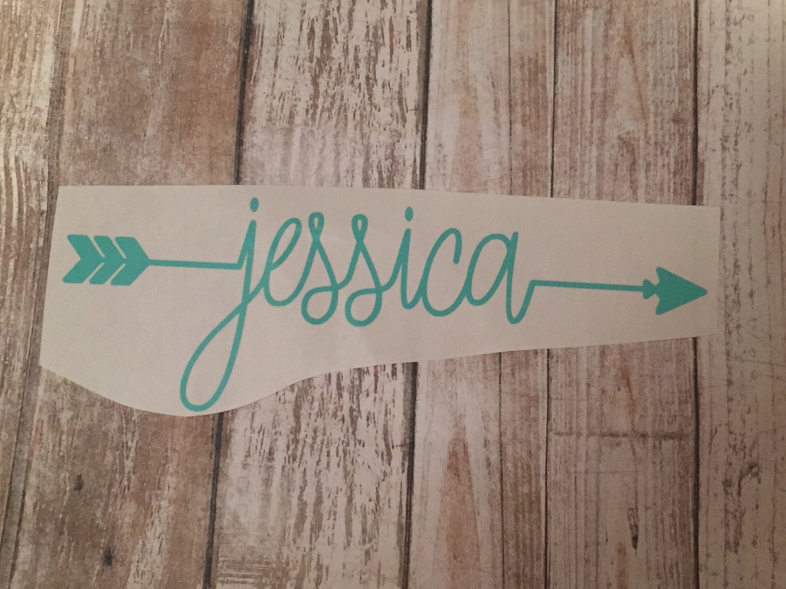 Arrow Name Decal / Monogram Sticker / Laptop Decal / Car Decal - Etsy