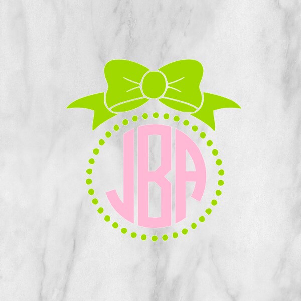 Bow Circle Monogram - Etsy