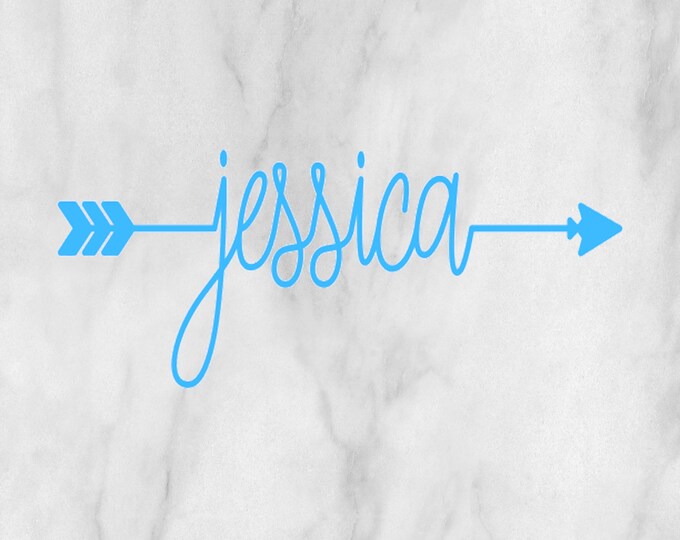 Arrow Name Decal / Monogram Sticker / Laptop Decal / Car Decal / Circle ...