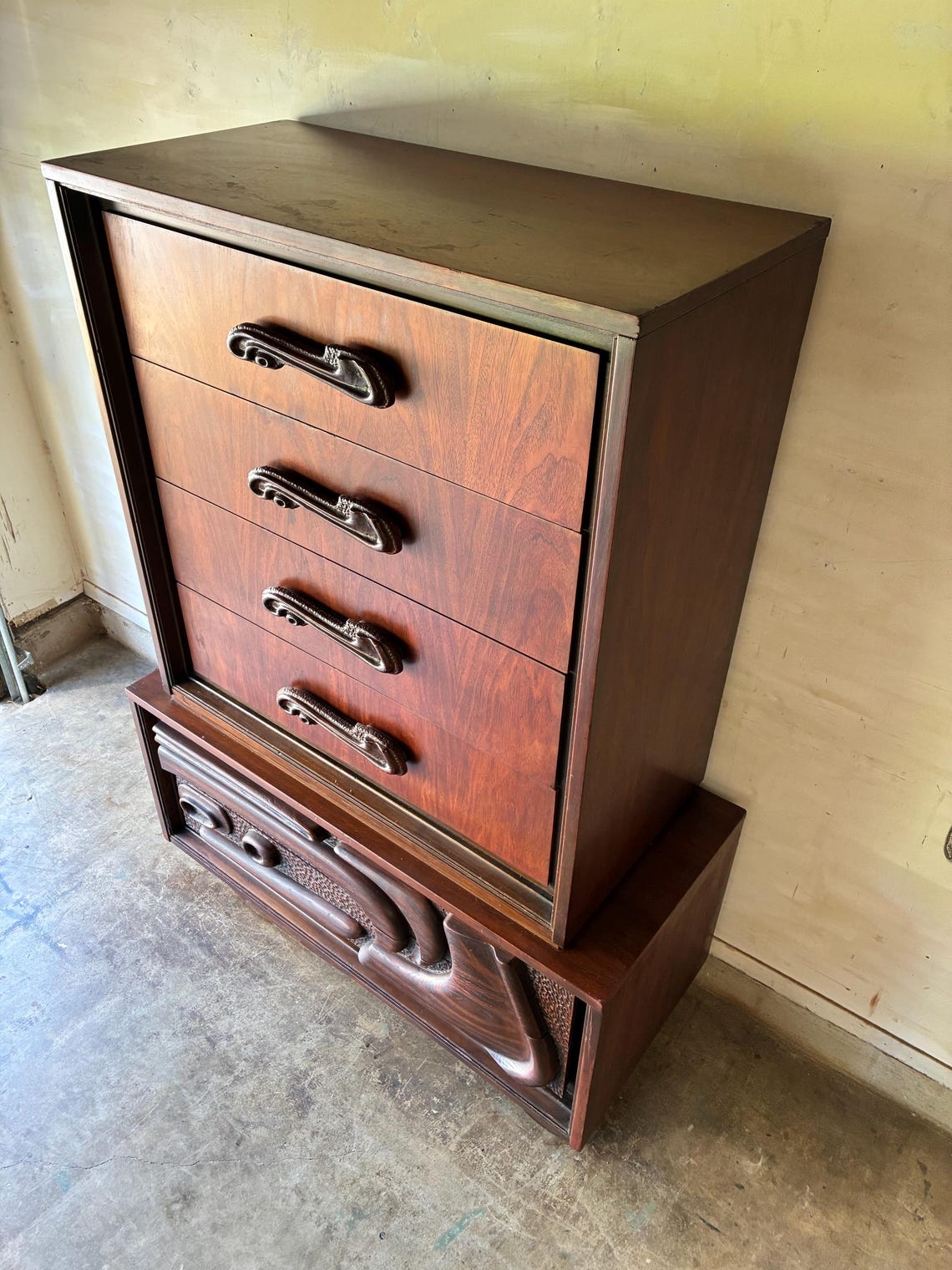 MCM Walnut Tallboy Oceanic by Pulaski - Etsy