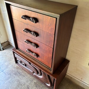 MCM Walnut Tallboy Oceanic by Pulaski - Etsy