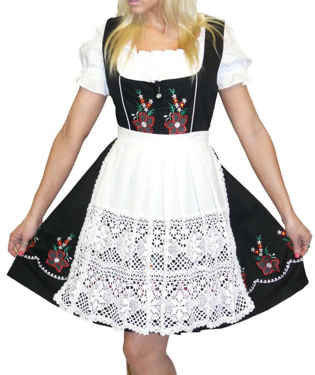 Women’s Short Black Dirndl 3 Piece Set – Authentic Quality, Lasting ...